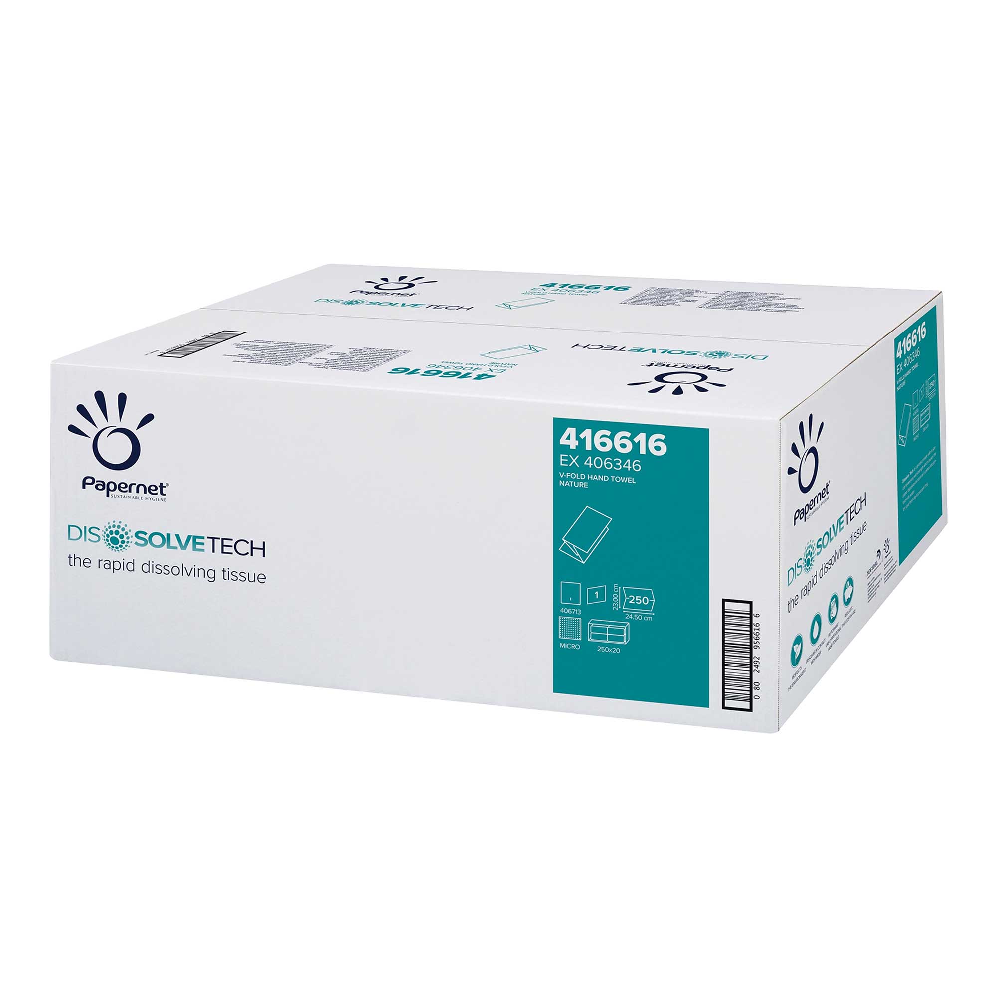 Papernet DISSOLVE TECH Falthandtücher V-Falz, 1-lagig, natur