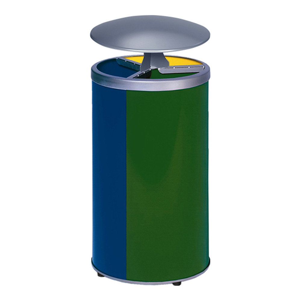 VAR Wertstoffstation 3-fach, mit Dach, 3 x 30 Liter