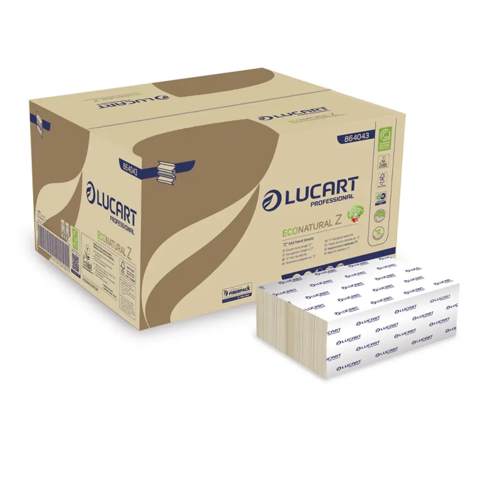 Lucart EcoNatural Handtücher Z-Falz natur 2-lagig Recycling
