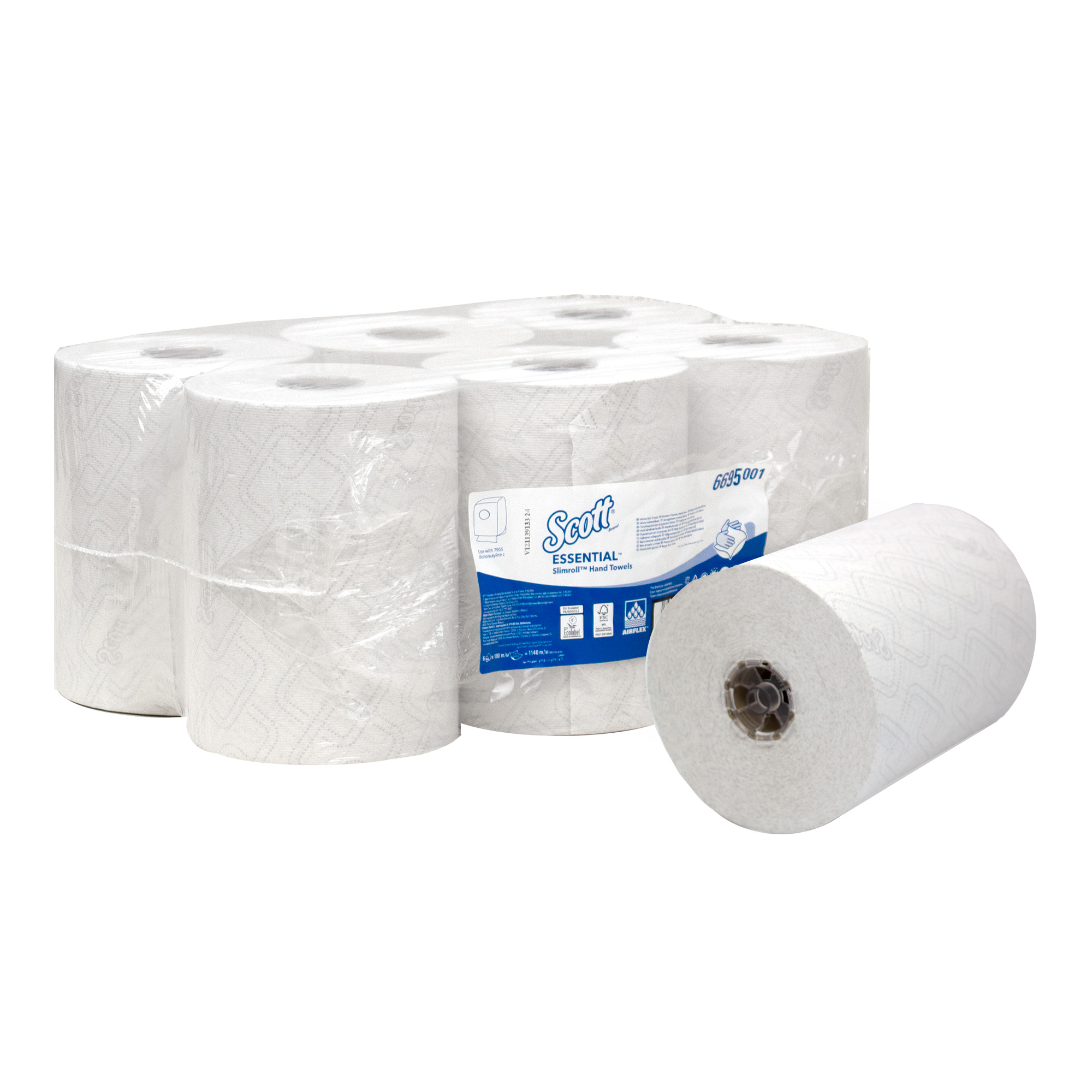 Scott Essential 6695 Slimroll Handtuchrollen 1-lg, weiß, 190 m