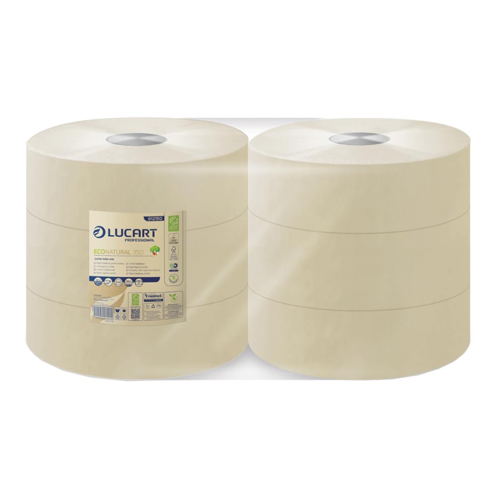 Lucart EcoNatural 350 Toilettenpapier Midi Jumbo 2-lagig 350m