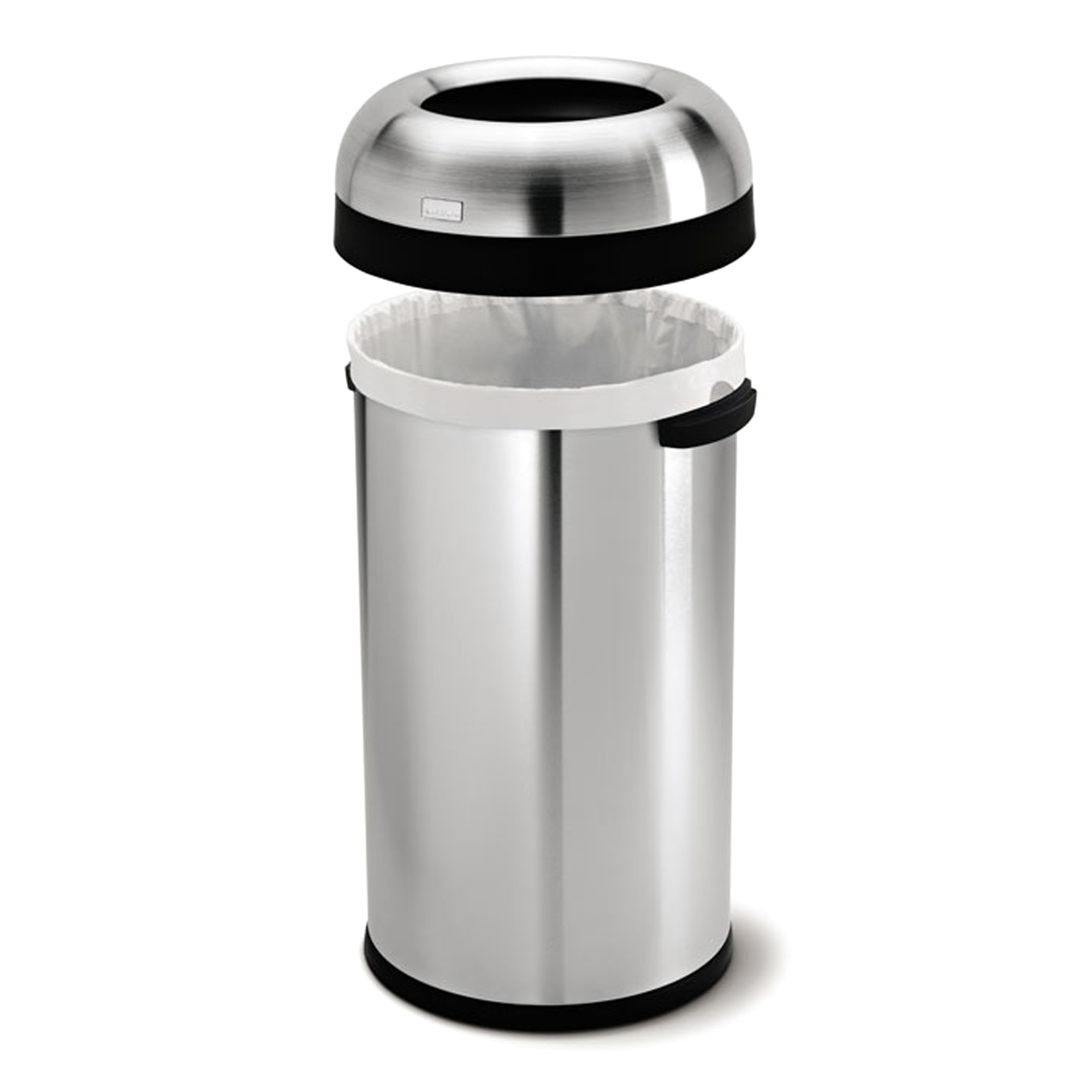 Simplehuman Open Top Abfallbehälter Edelstahl offen 60 Liter