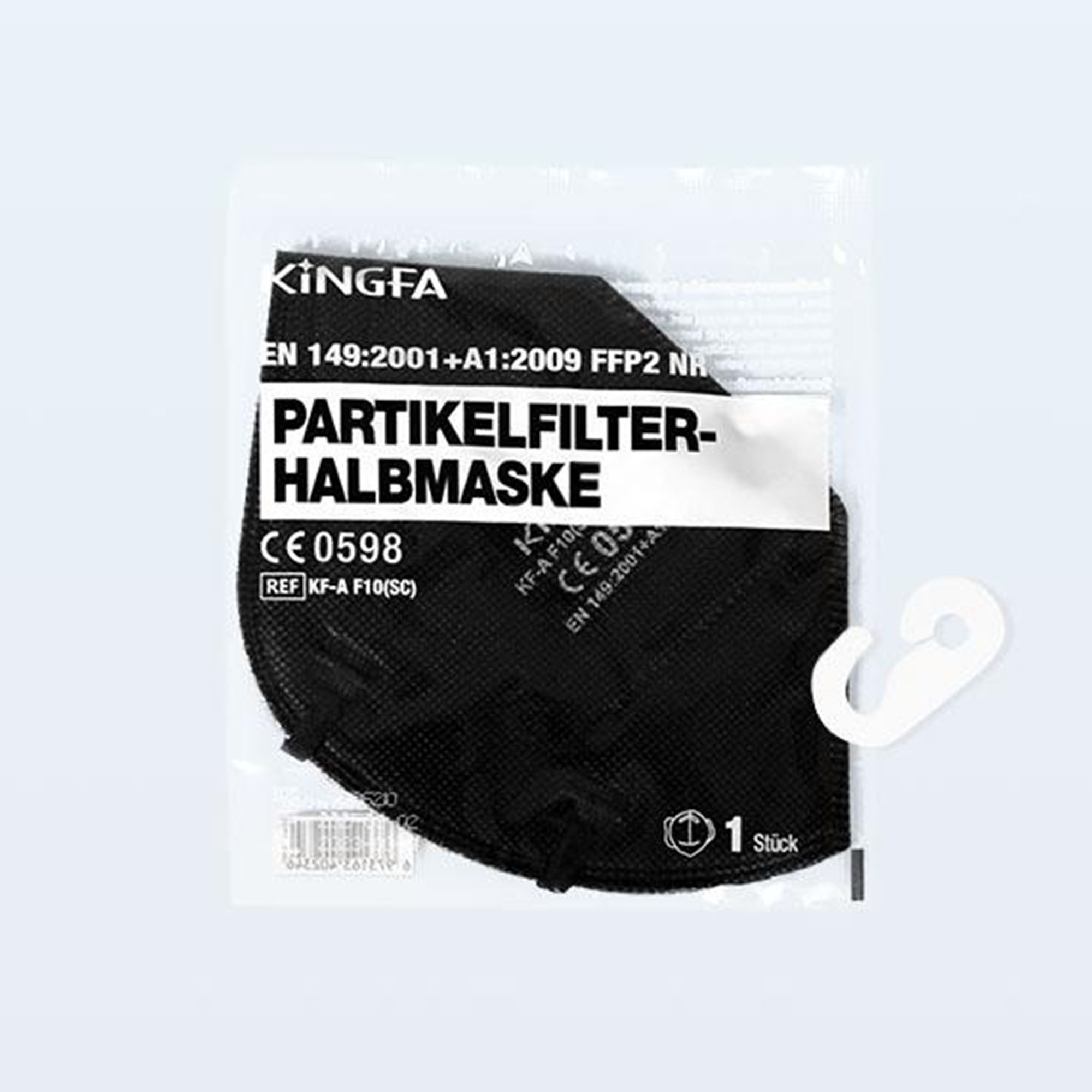 Kingfa FFP2 NR D Atemschutzmaske, CE-Nummer: CE0598, schwarz